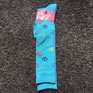 Accessories | Nwt Blue Peace Sign Socks | Poshmark